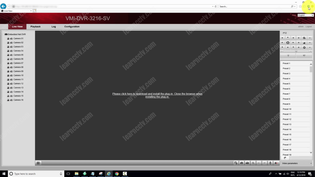 Hikvision "Please click here to download and install the plugin-in ...