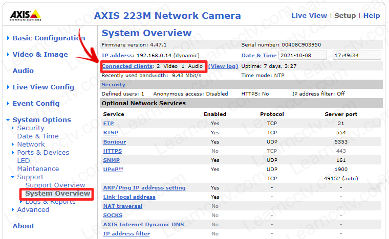 How To Check Connected Users On Axis Cameras And Encoders Learn CCTV