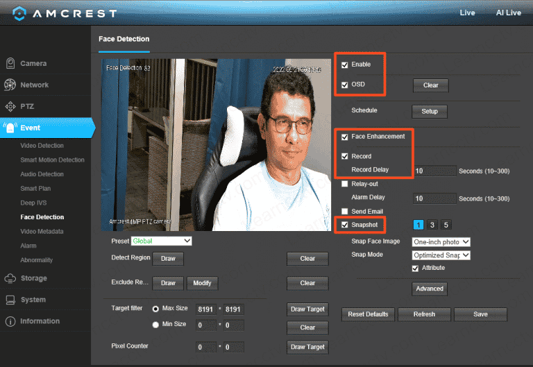 How to enable face detection on Amcrest cameras [with real example] - Learn CCTV.com